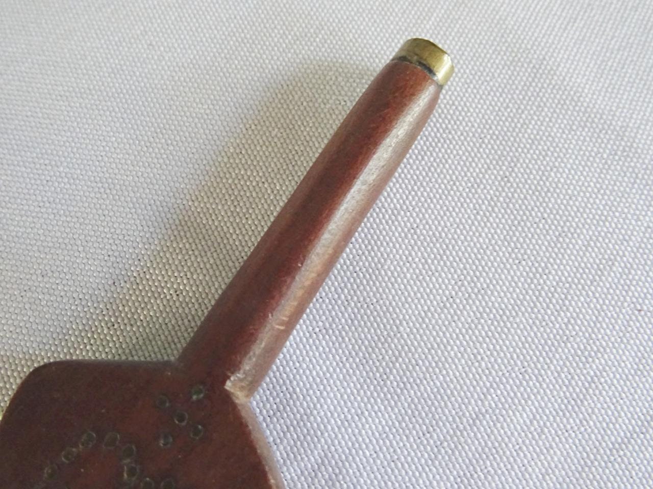 Antique Knitting Sheath Childs Miniature Goose Wing Card Wood Inlaid ...