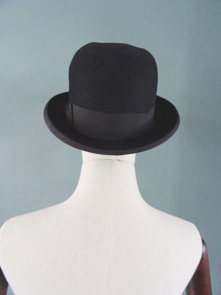 Vintage Bowler Hat Derby 1950s Black Felt Gentlemens Samuel - Etsy