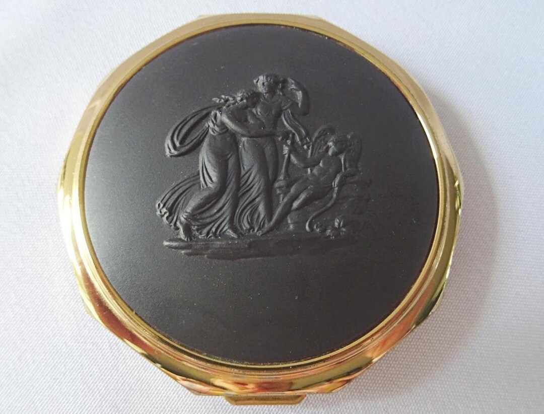Vintage Stratton Compact 1960s Ladies Gilt Wedgwood Black - Etsy