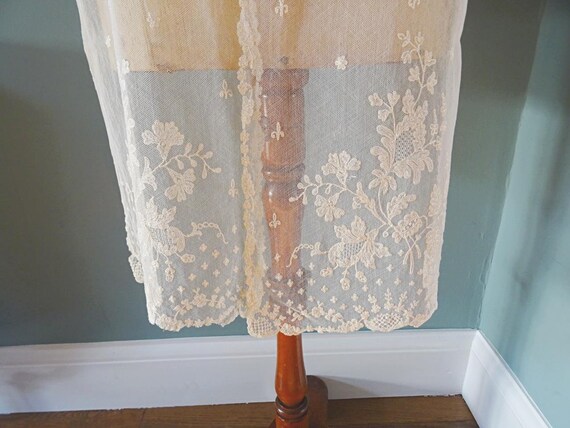 Antique Lace Stole Shawl Victorian Irish Tambour Embr… - Gem
