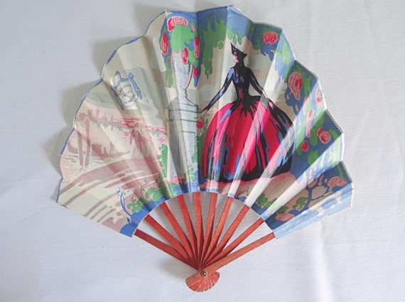 Vintage Advertising Fan Langham Hotel 1920s Art Deco … - Gem
