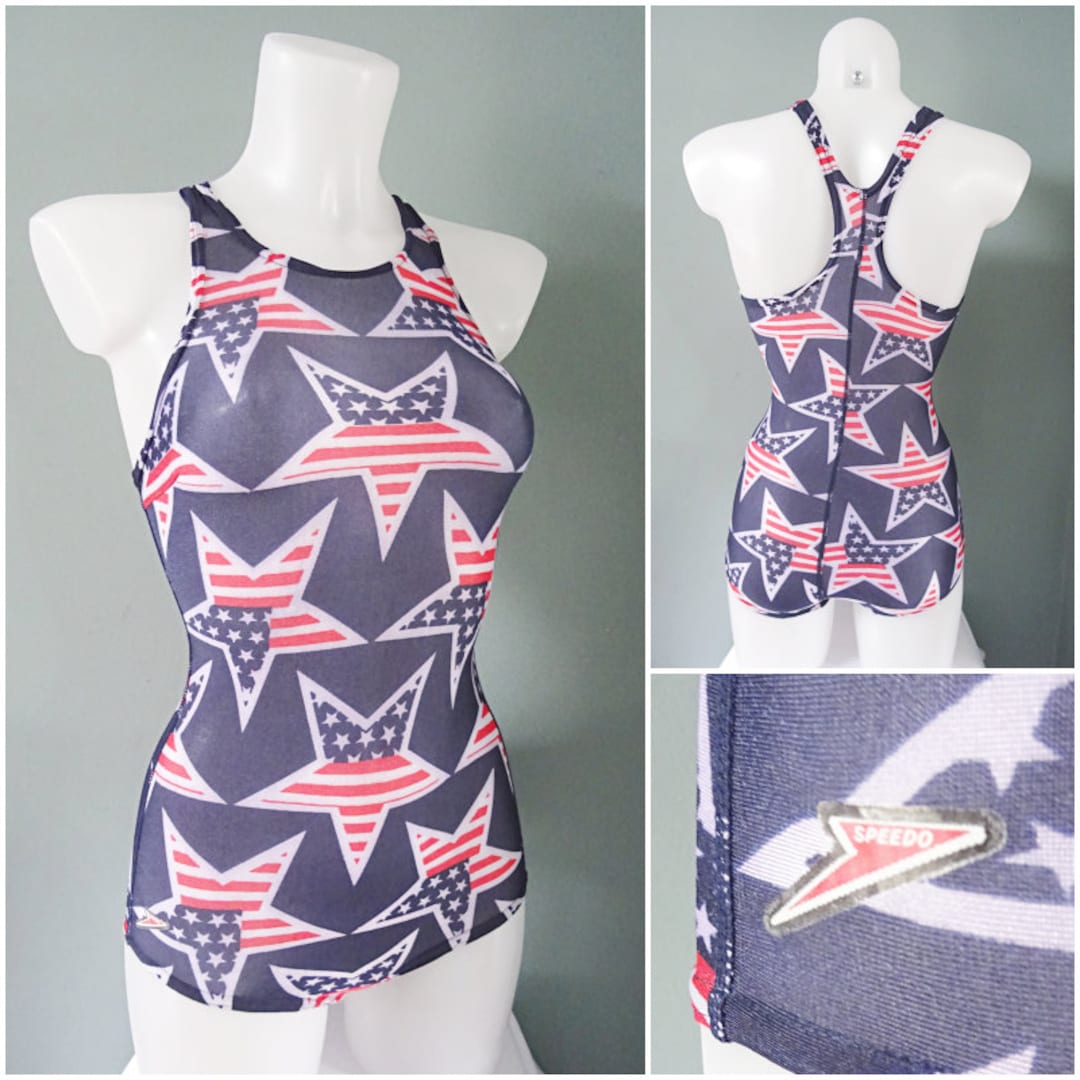 Vintage Speedo Swimsuit 1970 Swimming Costume Ladies USA Stars - Etsy