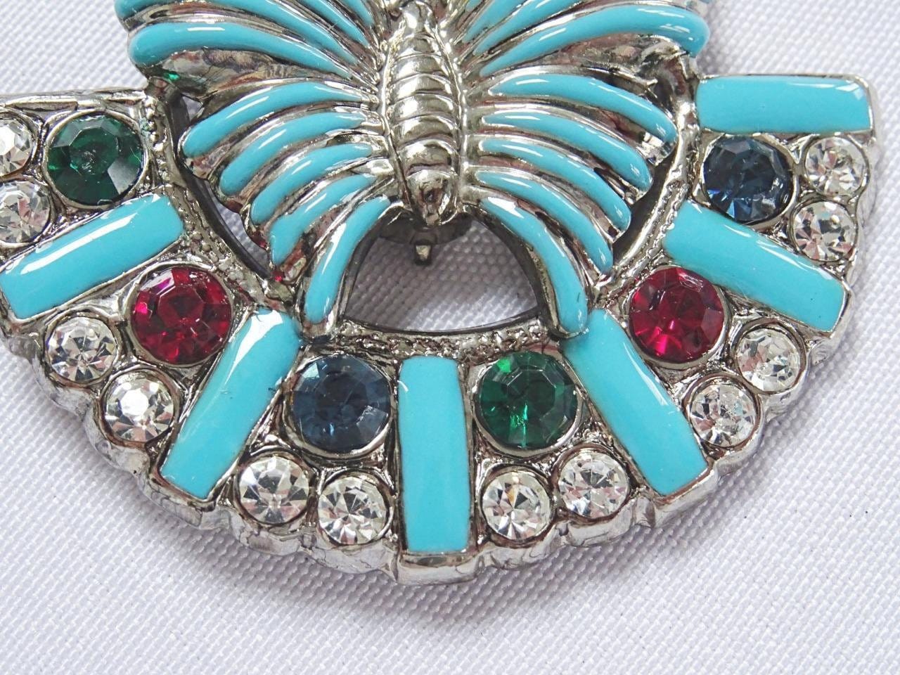 Vintage Frank Usher Earrings 1990s Butterfly Crystal Enamel Ladies ...