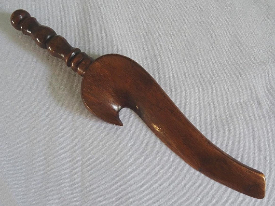 Antique Knitting Sheath Goose Wing Carved Wood Victorian Treen English ...