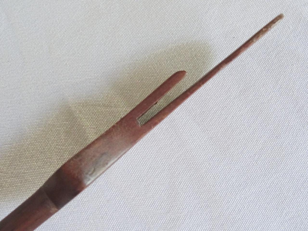 Antique Knitting Sheath Childs Miniature Goose Wing Card Wood Inlaid ...