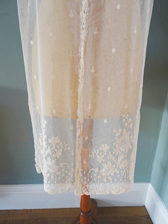 Antique Lace Stole Shawl Victorian Irish Tambour Embr… - Gem