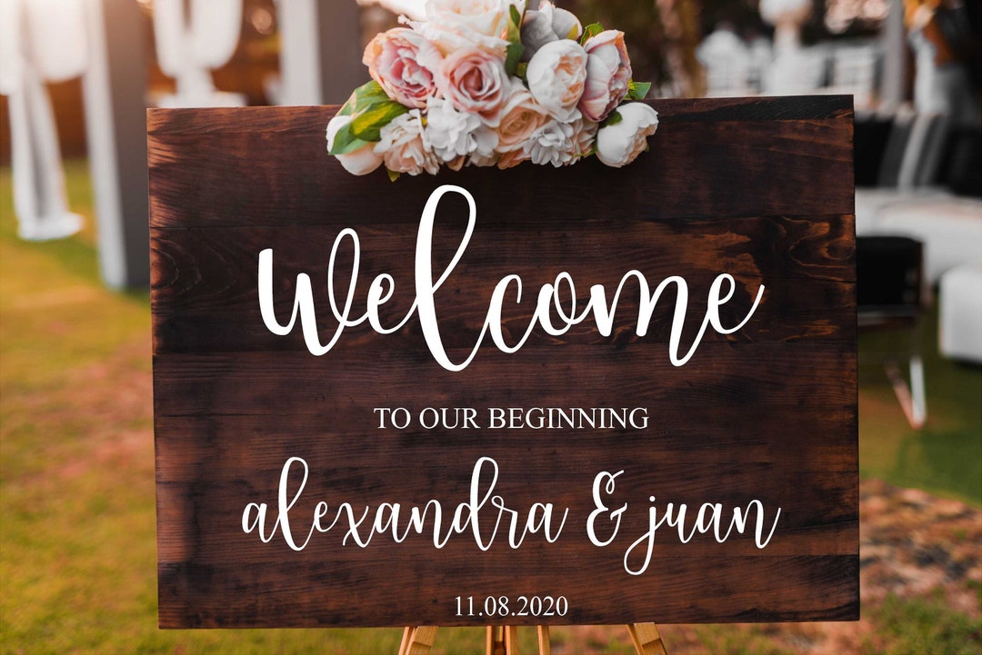 Welcome to Our Beginning Custom Wedding Welcome Sign | Wedding Welcome ...