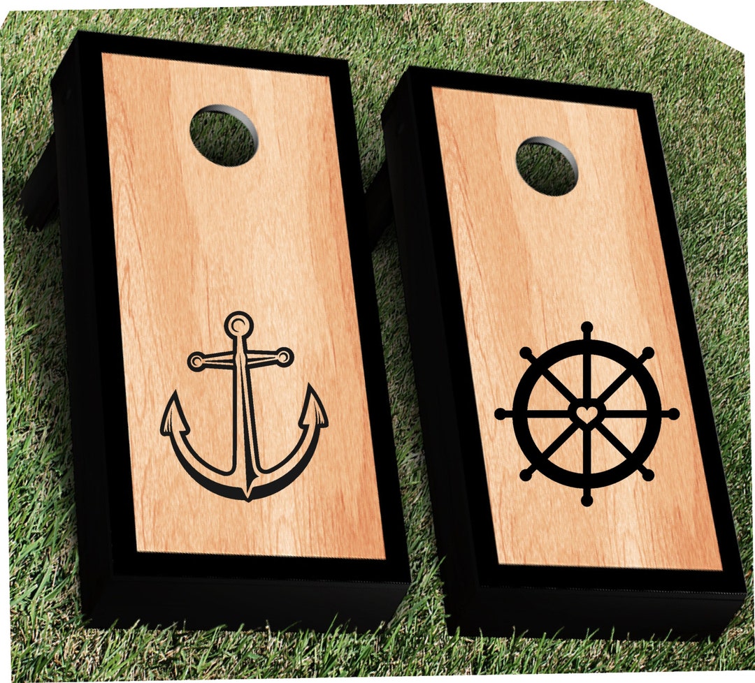 Custom Cornhole Decal, Wedding Decals Nautical Anchor Cornhole Ticker ...