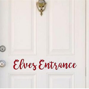 Elves Entrace Door Decal | Christmas Wall Decal | Holiday Decal ...