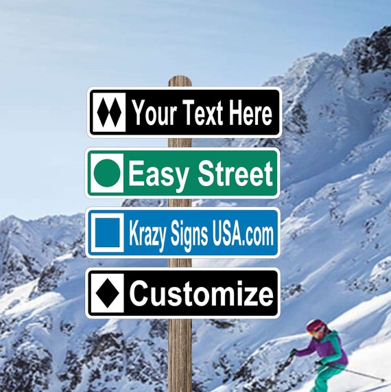 Personalized Ski Sign Ski Trail Ski Lodge Sign Custom Ski - Etsy