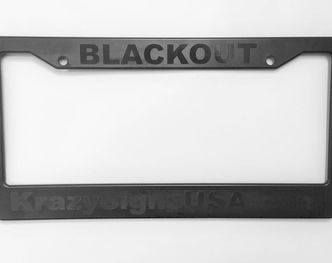 Blackout Reflective Custom License Plate Frame | License Plate | Custom ...