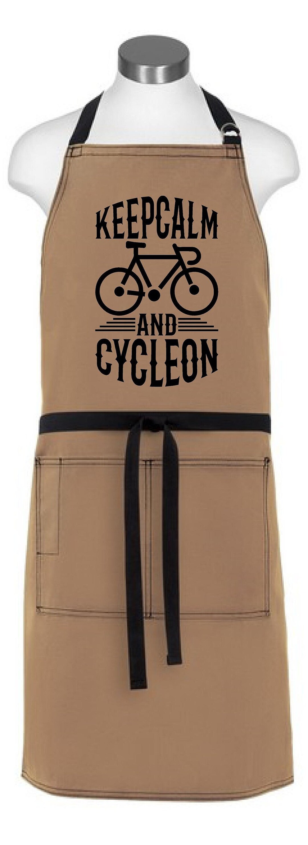 Keep Calm and Cycle on Bike Mechanic Cotton Shop Apron Men's Women's ...