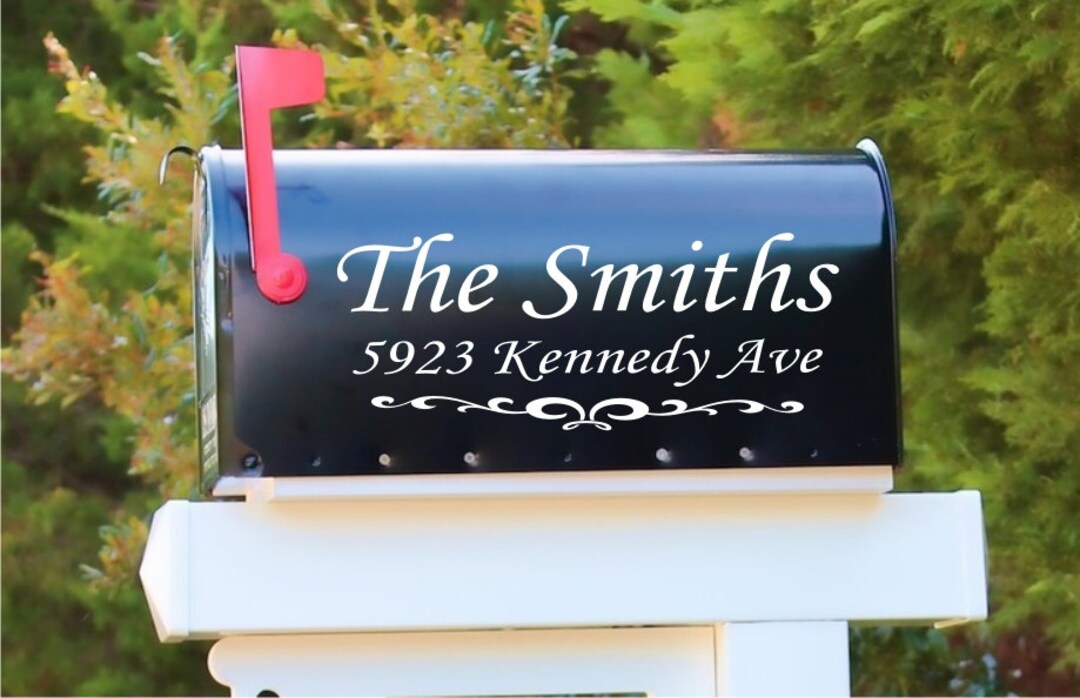 Family Name House Numbers Mailbox Decals Address Sign Front Door Decor ...
