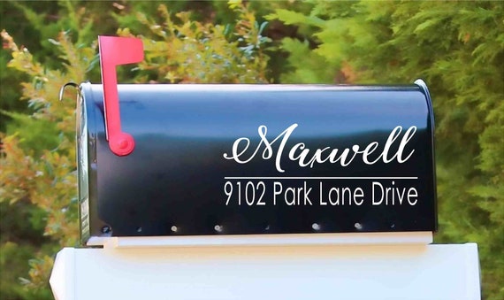 Handwritten Script House Numbers Mailbox Decals Address Sign | Etsy
