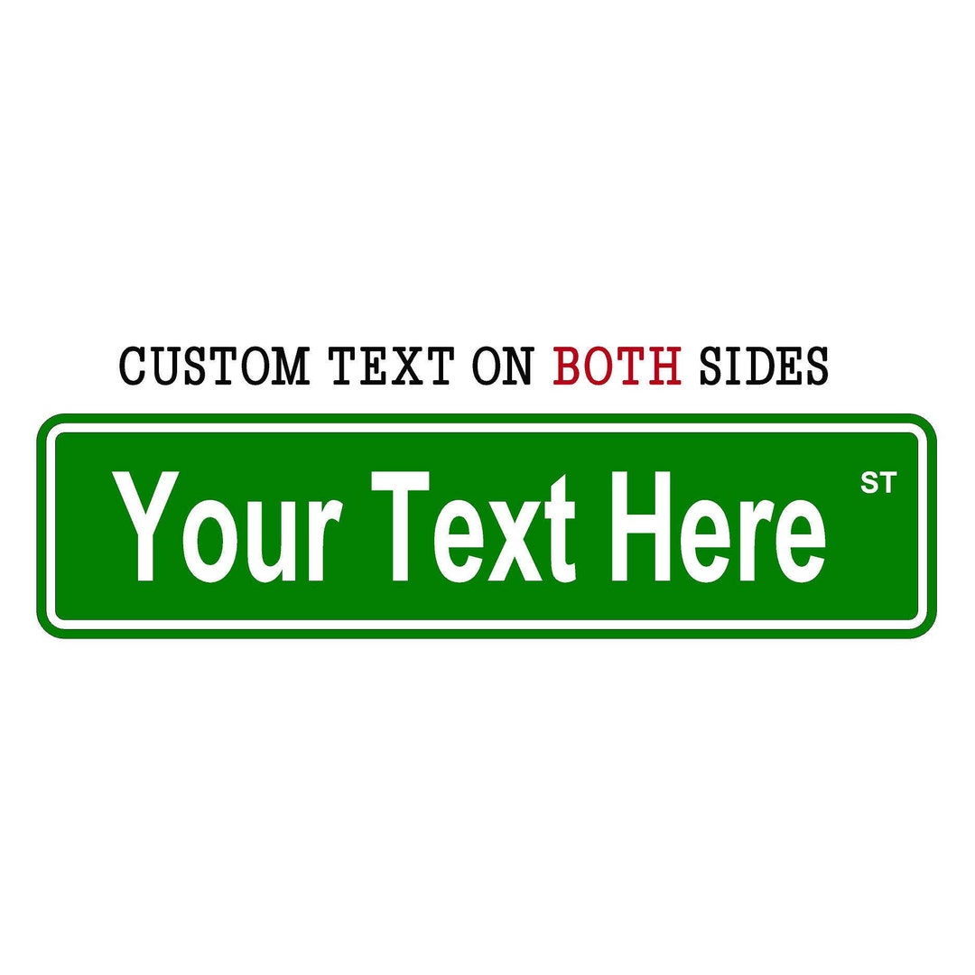 2 Sided Custom Street Sign Custom Signs | Personalized Street Sign | 6 ...