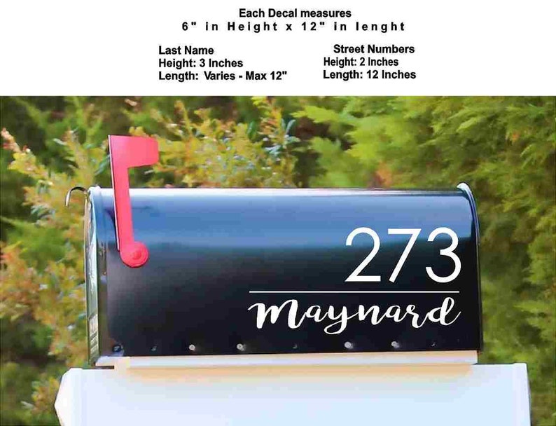 Craftsman & Script House Numbers Mailbox Decals Address Sign - Etsy