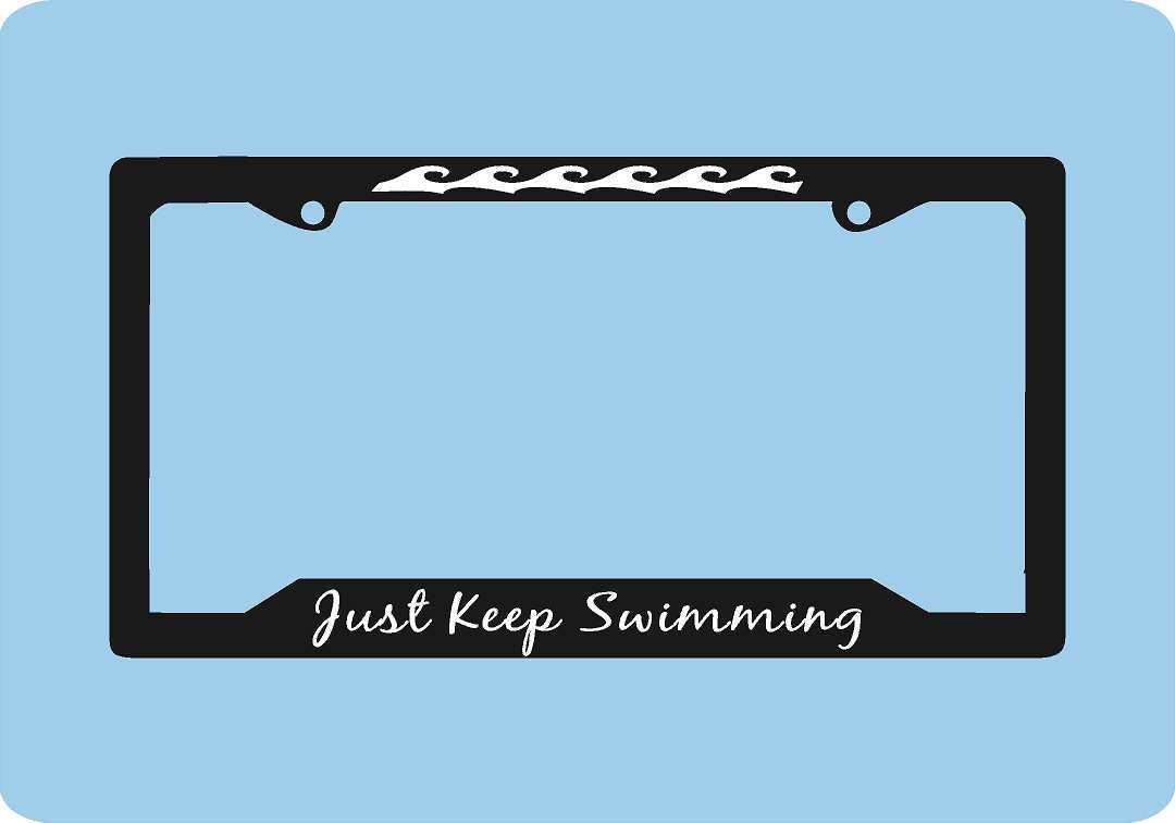 Waves - Just Keep Swimming License Plate Frame | License Plate ...