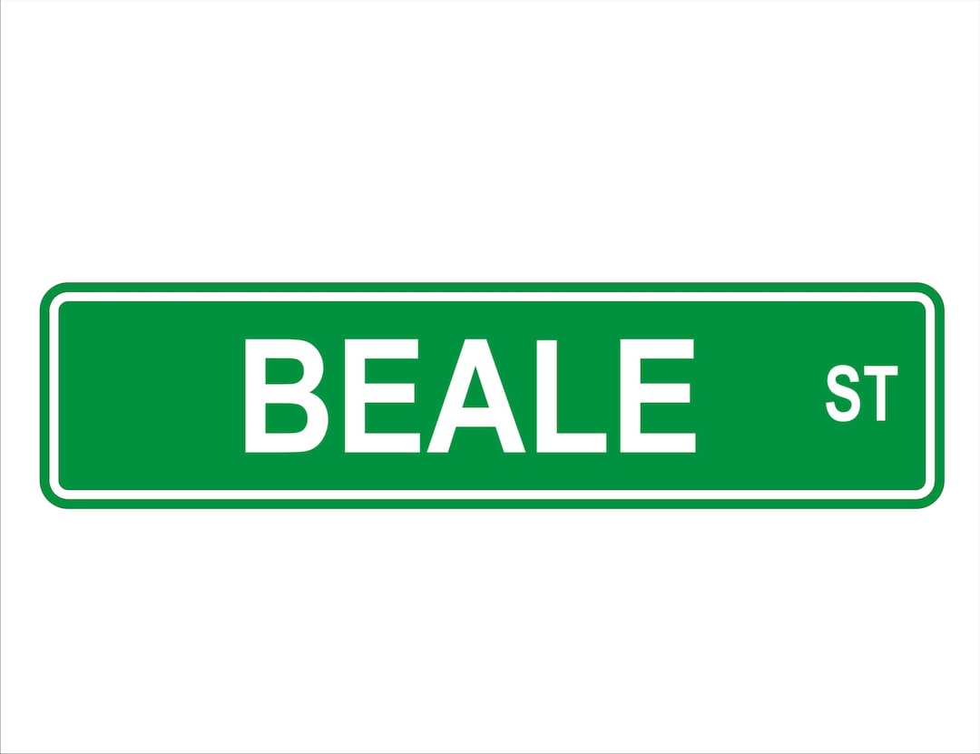 Beale Street Memphis Street Sign Road Sign 6" X 24" | Custom Street ...