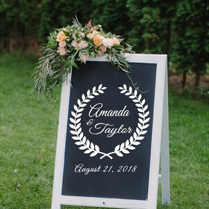 Custom Wedding Signs Script Monogram Wedding Decal Custom Wedding Decal ...