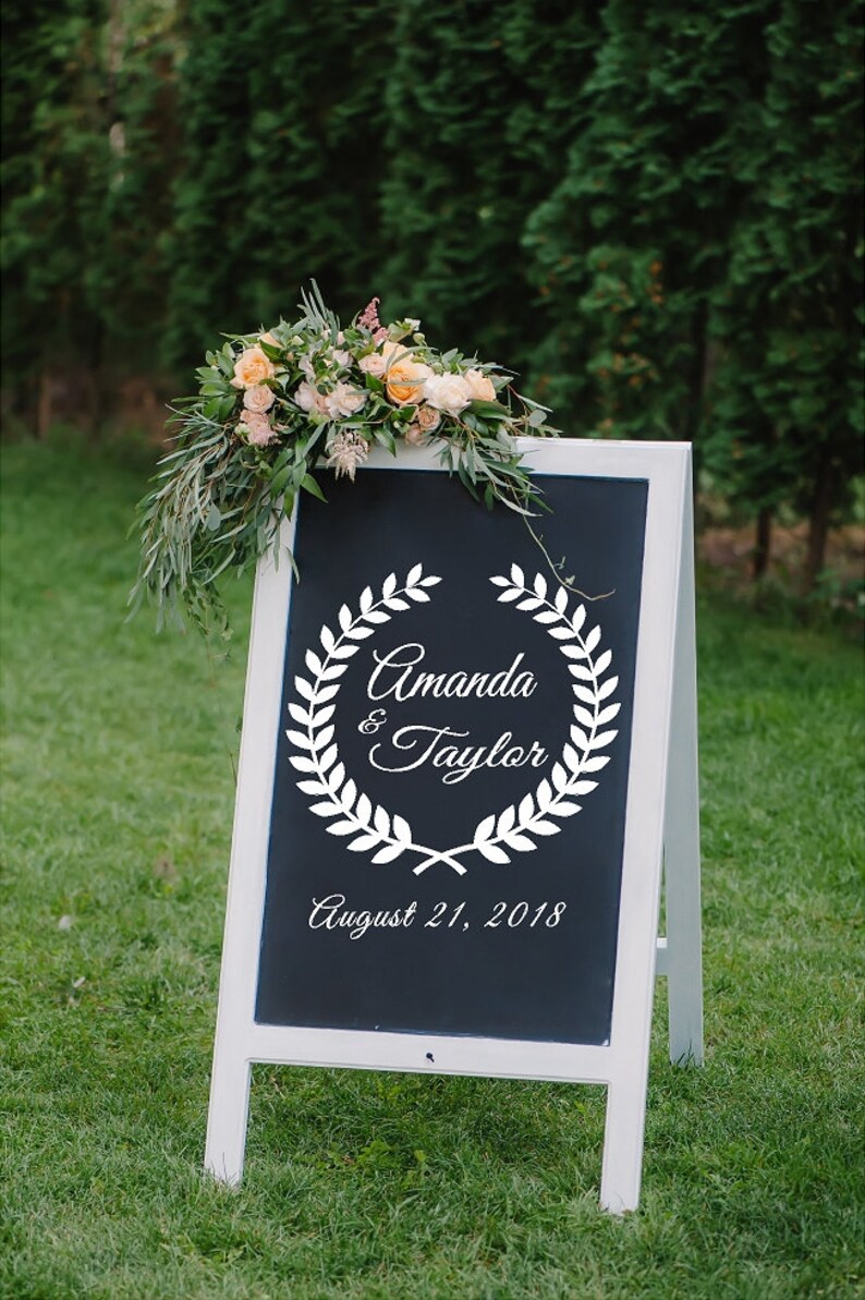 Custom Wedding Signs Script Monogram Wedding Decal Custom | Etsy