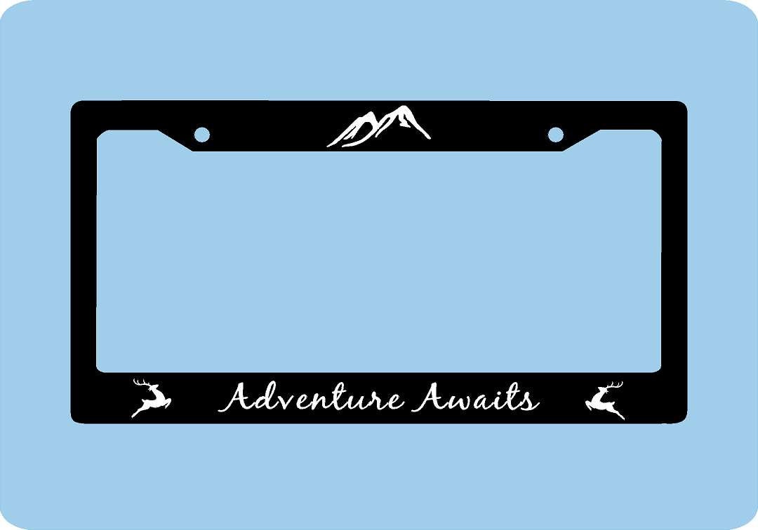 Adventure Awaits License Plate Frame | Mountains Arrows Adventure ...