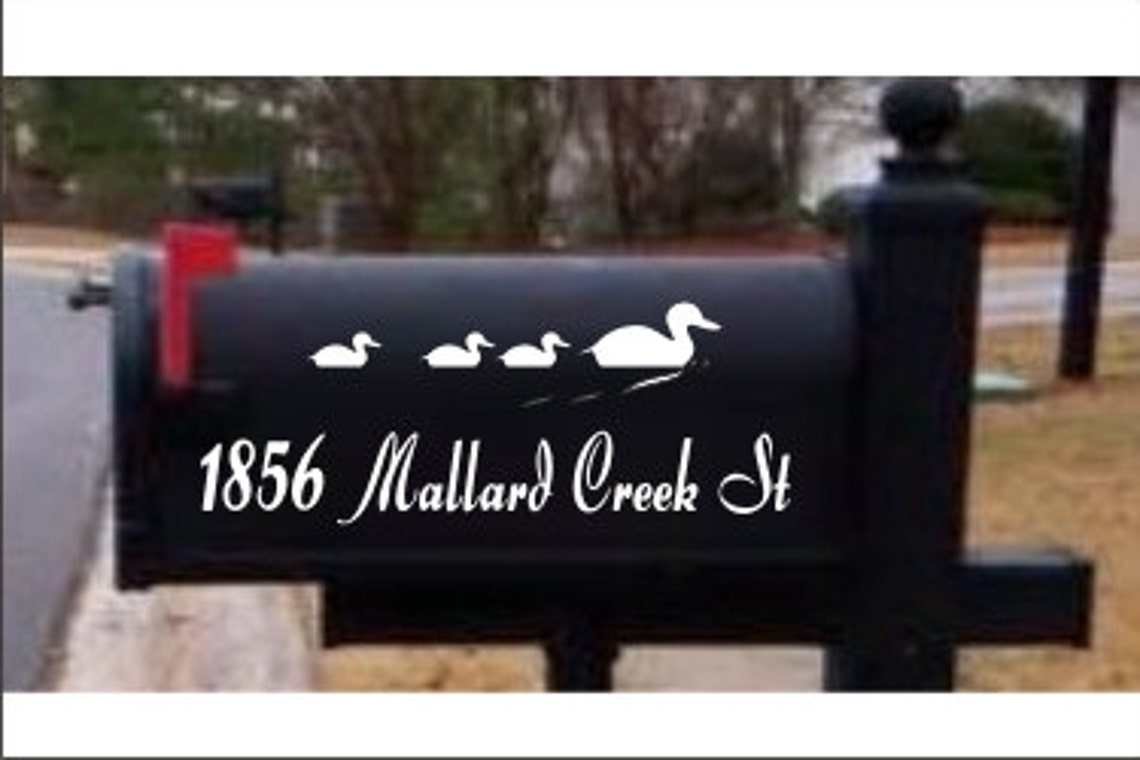 Wading Duck House Numbers Mailbox Decals Address Sign Front - Etsy