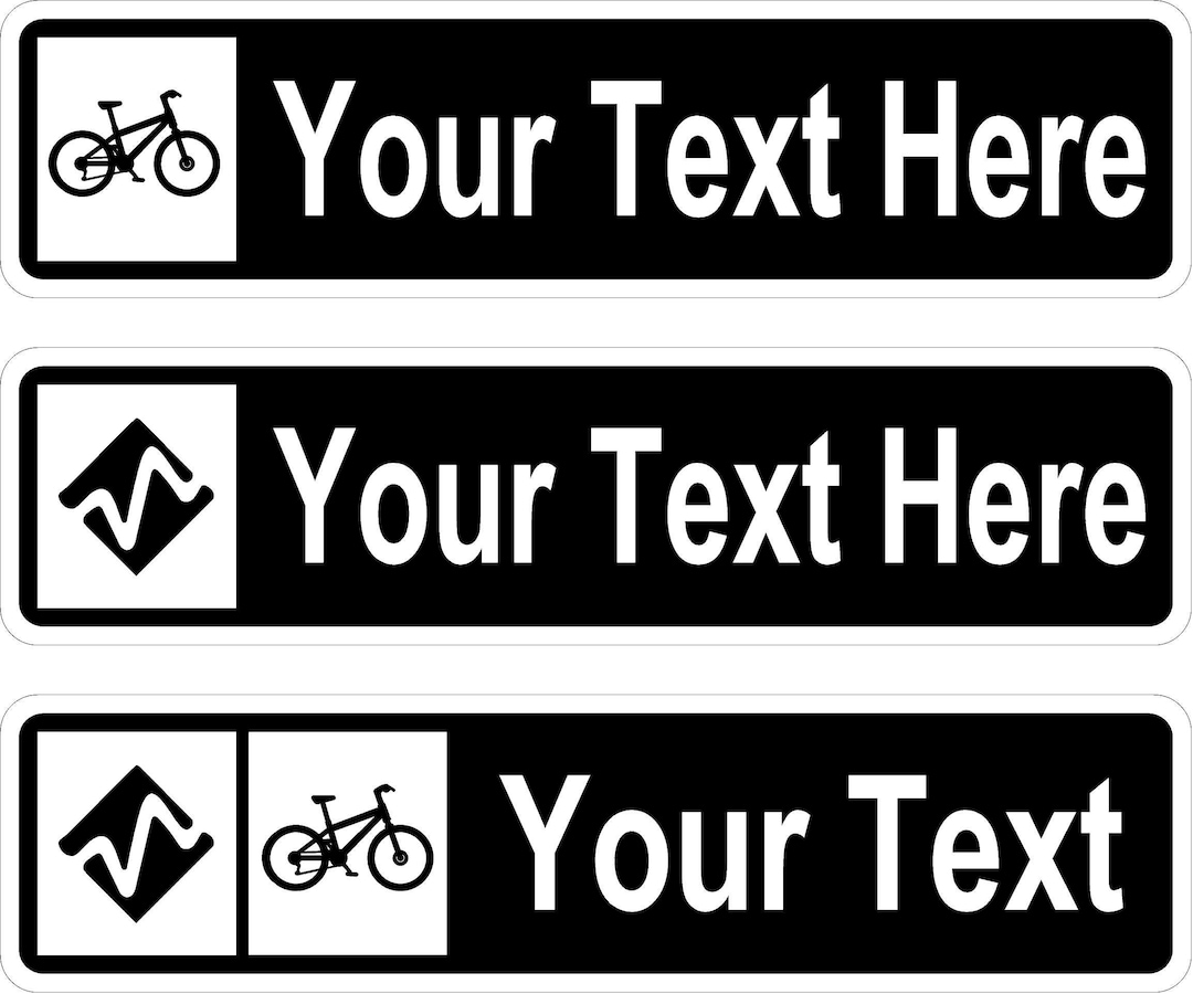 Large Aluminum Custom Mountain Bike Sign | 6" X 24" Personalized Bike ...