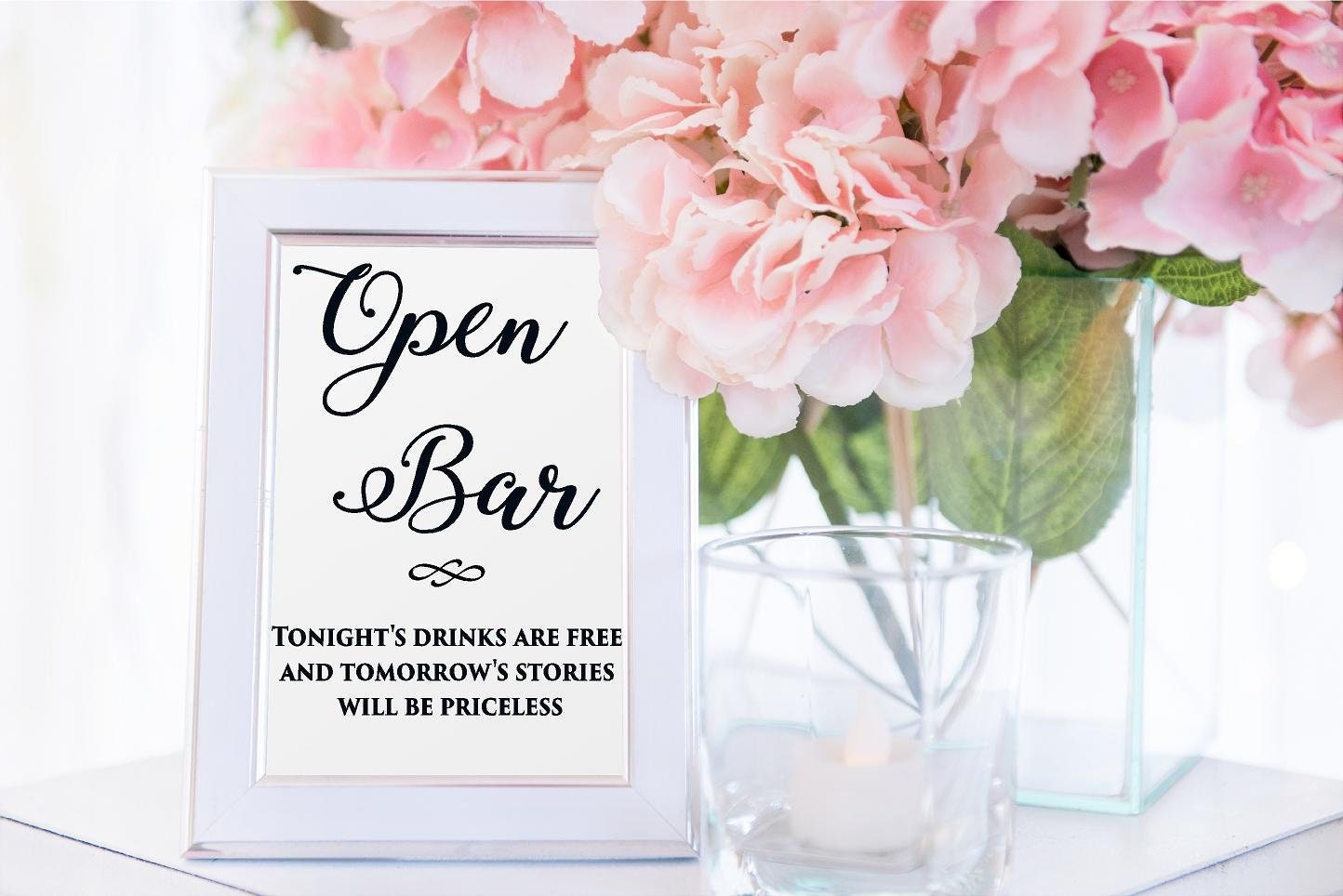 Open Bar Wedding Decal Custom Wedding Signs Wedding Thank You Decal ...