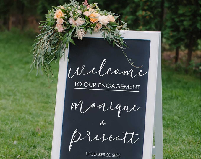 Engagement Welcome Sign | Custom Engagement Signs | Engagement Welcome ...