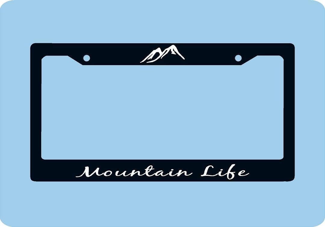 Mountain Life License Plate Frame |mountains License Plate Holder | Car ...