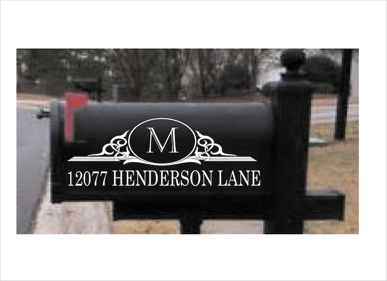 Reflective Monogram House Numbers Mailbox Decals Address Sign Front ...