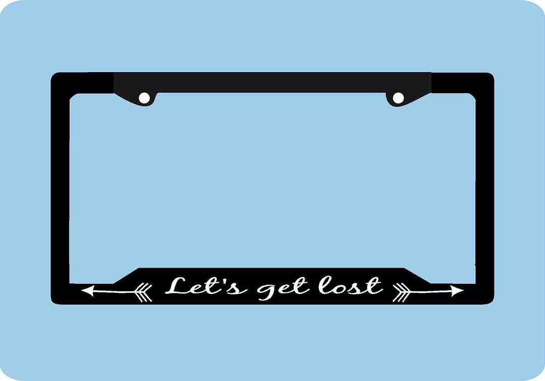 Let's Get Lost License Plate Frame | Mountains Arrows Adventure License ...