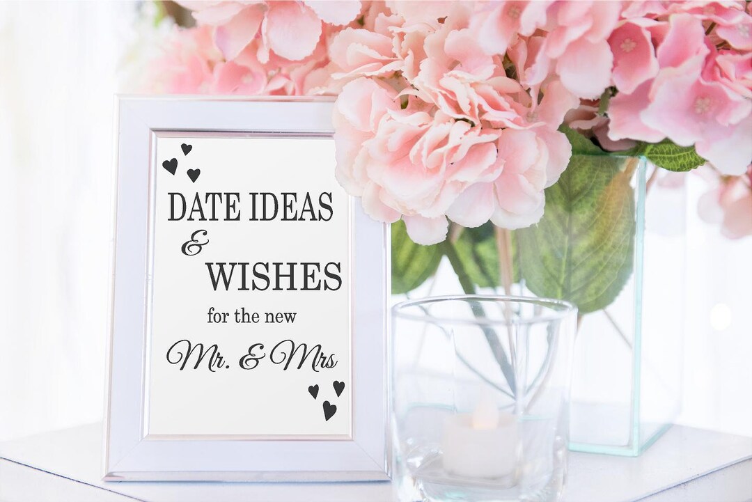 Date Ideas & Wishes Custom Wedding Signs | Custom Wedding Decal ...