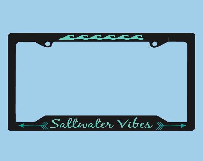 Saltwater Vibes License Plate Frame Beach Waves License Plate Frame ...