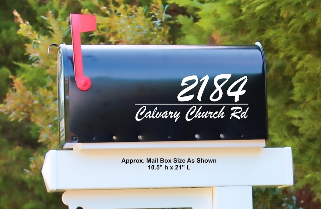 2 Script House Numbers Mailbox Decals Address Sign Front Door Decor New ...