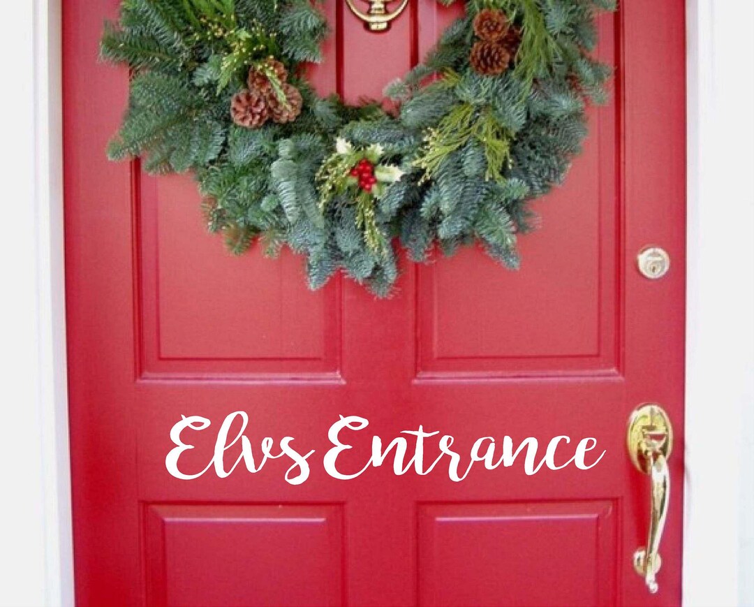 Elves Entrace Door Decal | Christmas Wall Decal | Holiday Decal ...