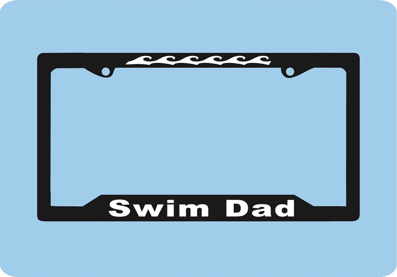 Swim Dad License Plate Frame Swim Waves License Plate - Etsy