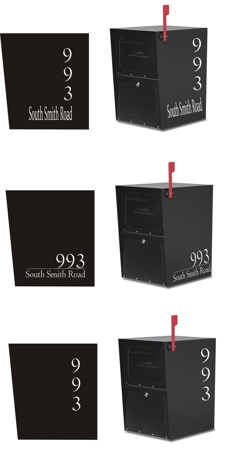 Modern Roadside House Numbers Mailbox Decals Address Sign - Etsy
