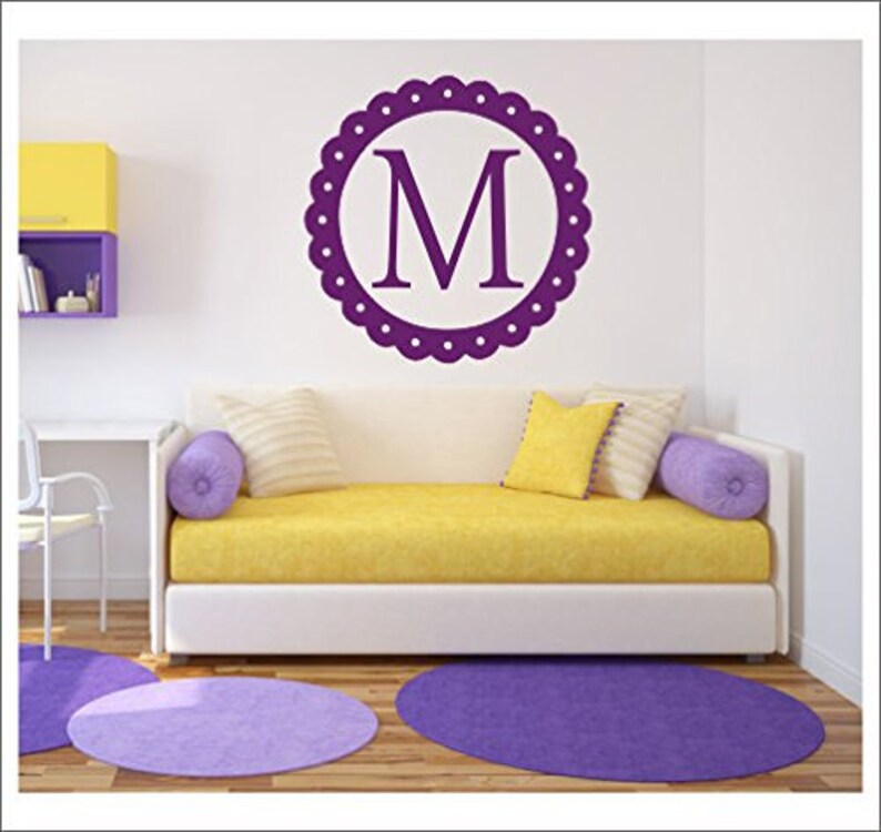 Vinyl Wall Art Monogram Girls Initial Decal Vinyl Decal - Etsy
