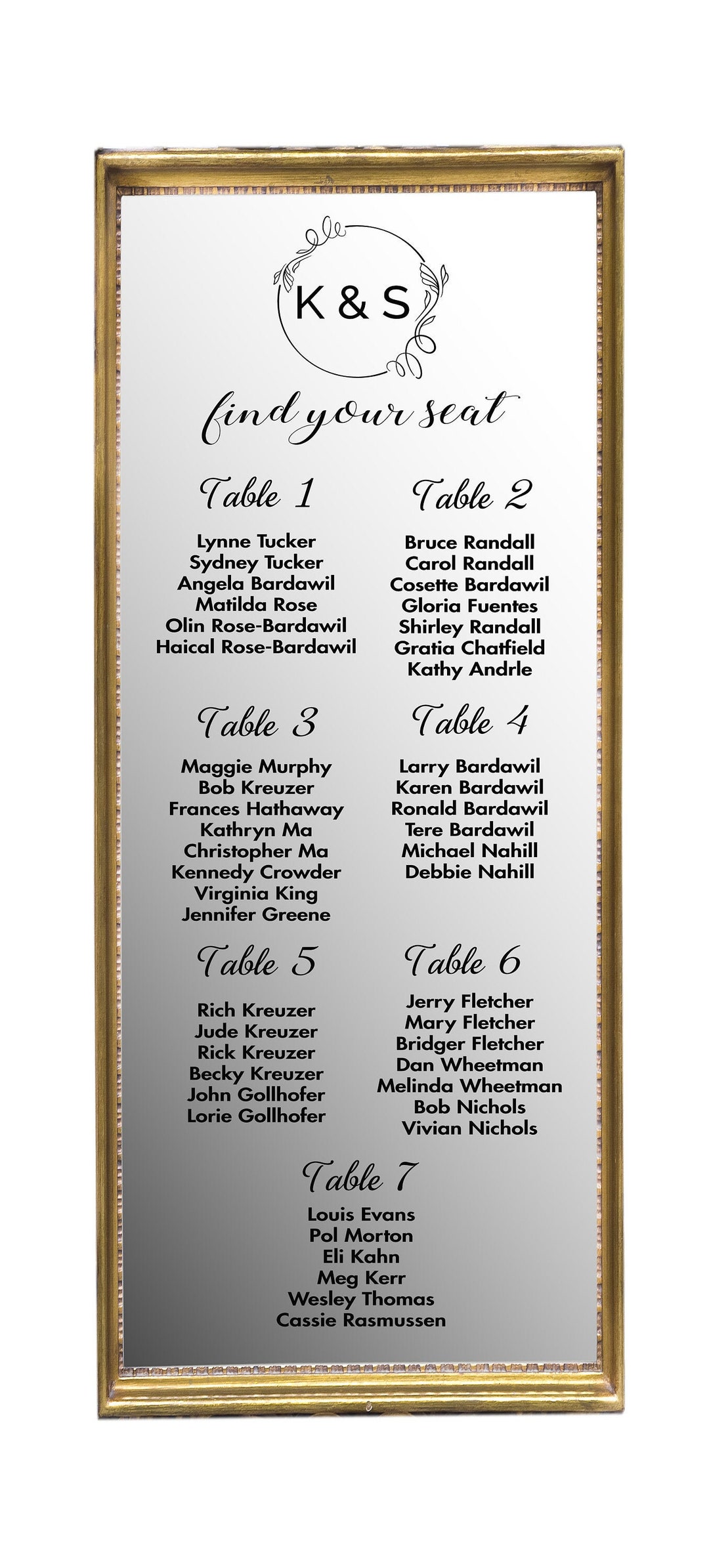 Custom Wedding Seating Chart | Custom Wedding Decal | Wedding Signs ...