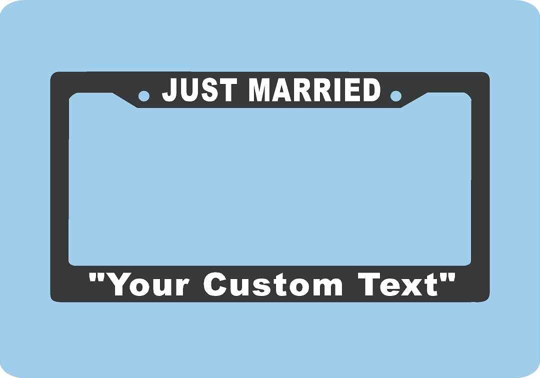 Custom Just Married License Plate Frame | Wedding License Plate Frame ...