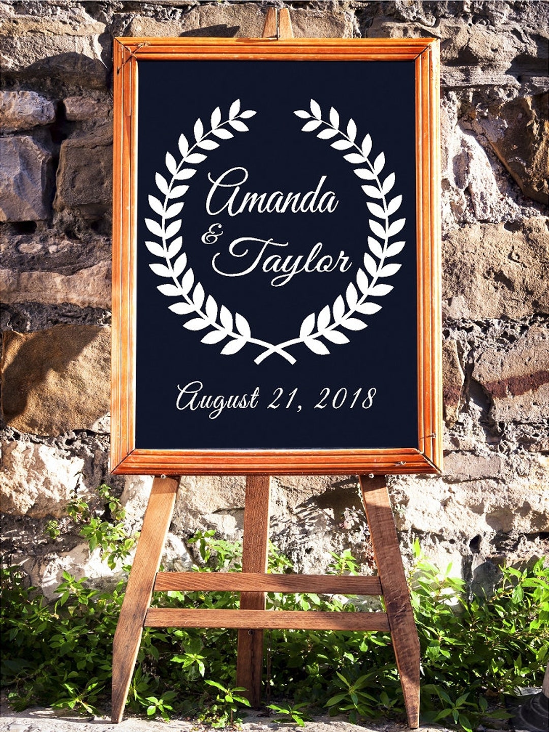 Custom Wedding Signs Script Monogram Wedding Decal Custom Wedding Decal ...