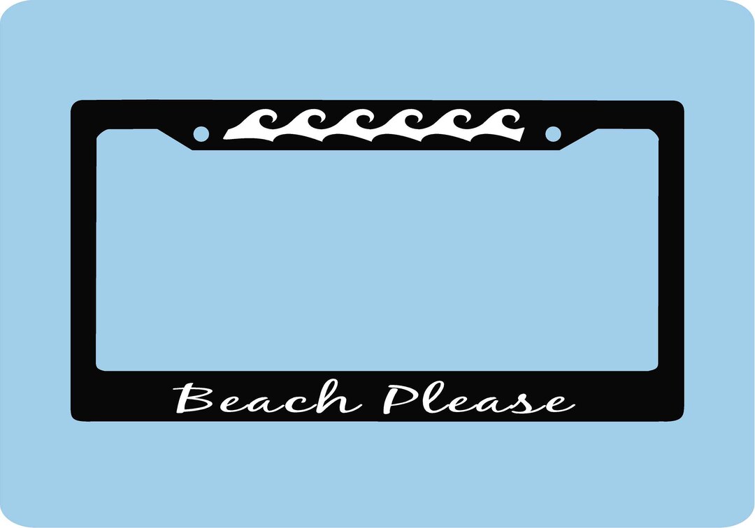 Beach Please License Plate Frame | Auto Plate Frame | Beach License ...