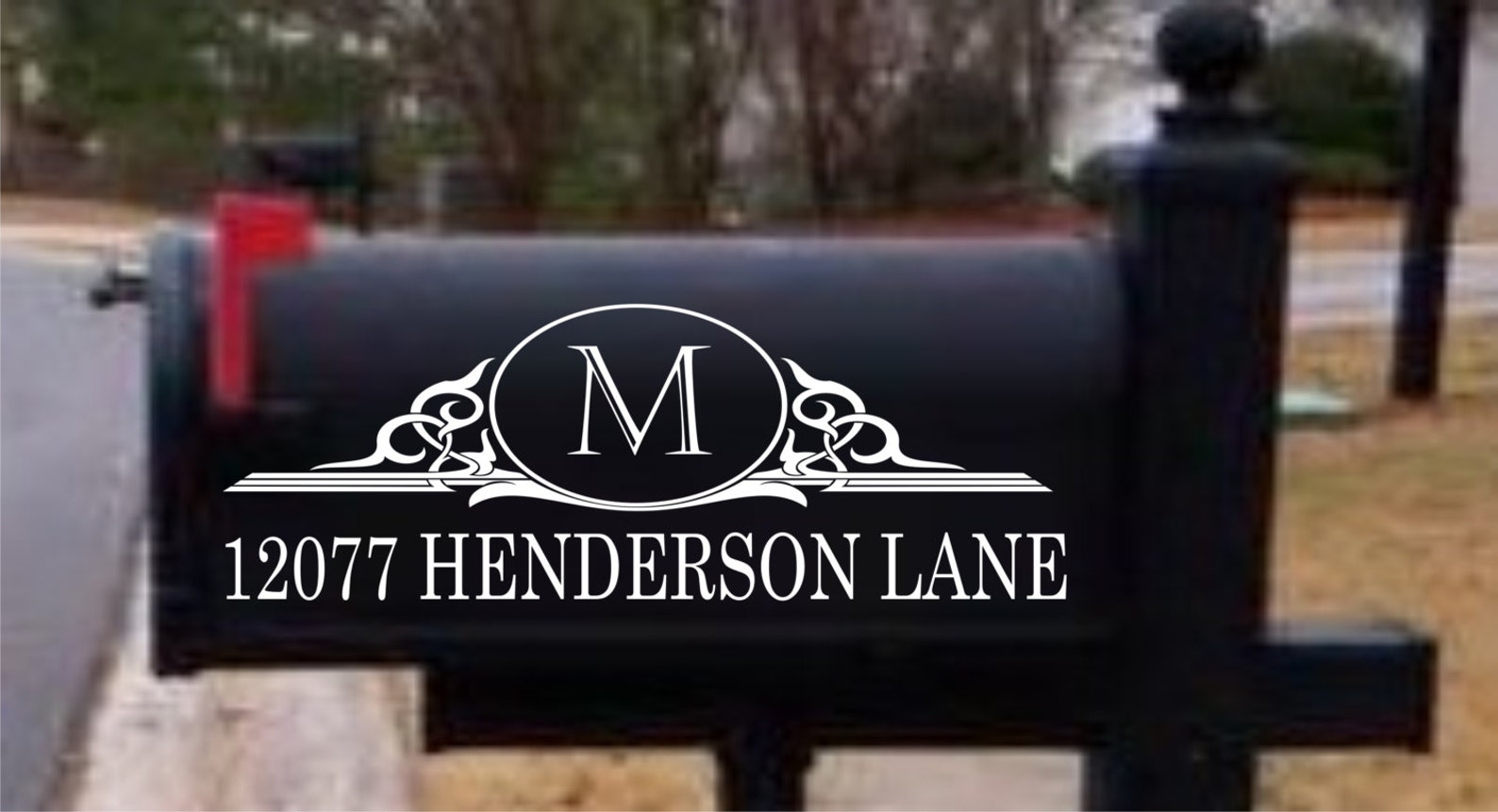 ONE Sided Monogram House Numbers Mailbox Decals Address Sign - Etsy