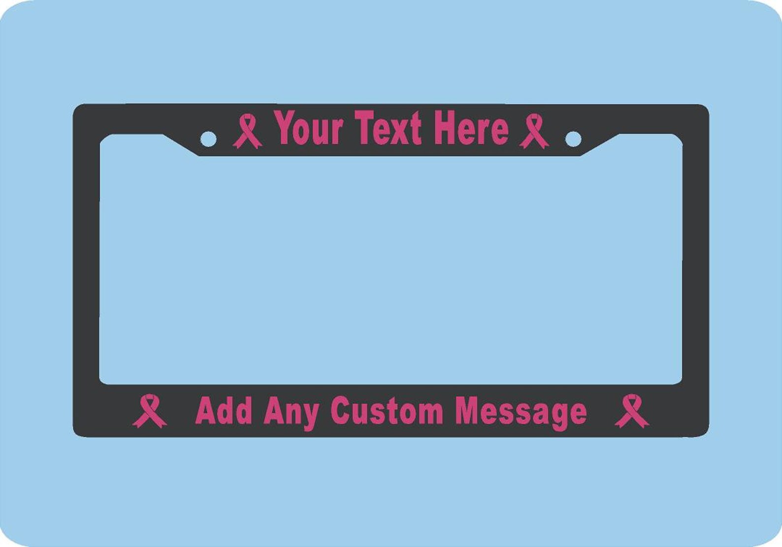 Breast Cancer Awareness Custom License Plate Frame | Breast Cancer ...