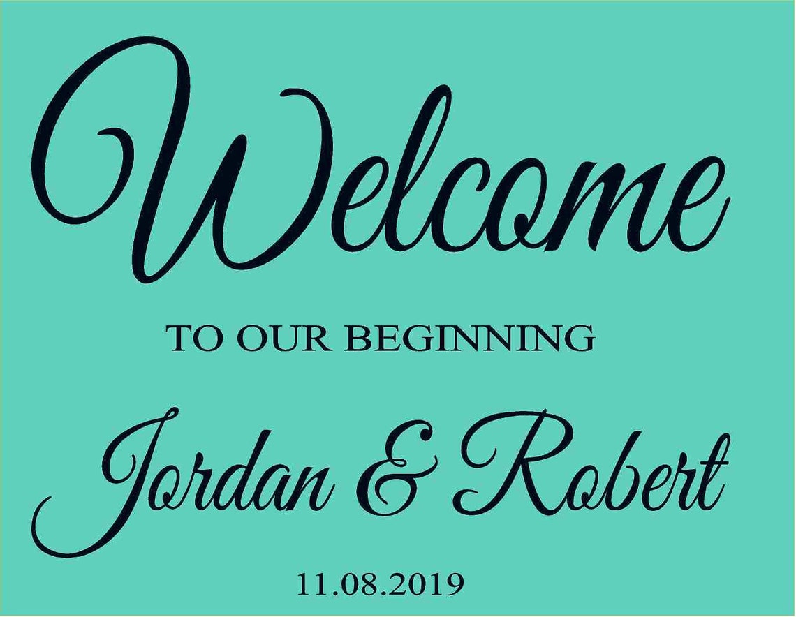 Custom Wedding Sign Decal Wedding Welcome Sign Decal Bride & | Etsy