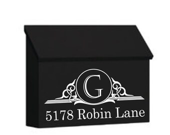 Modern Monogram House Numbers Mailbox Decals Address Sign | Etsy