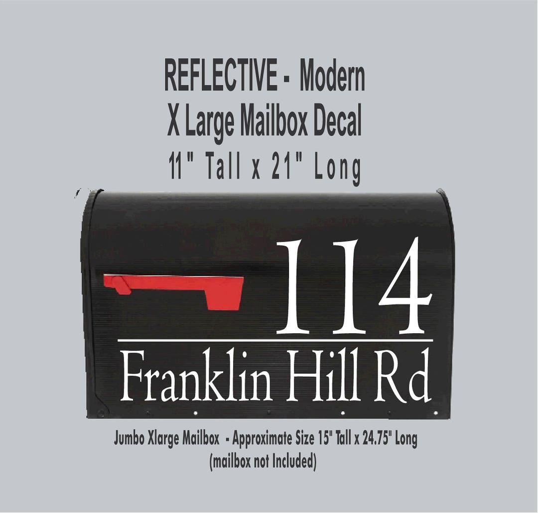Reflective Extra Large Modern House Numbers Mailbox Decals Address Sign ...