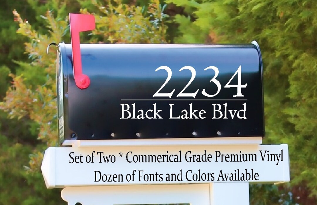 Reflective Modern House Numbers Mailbox Decals Address Sign Front Door ...