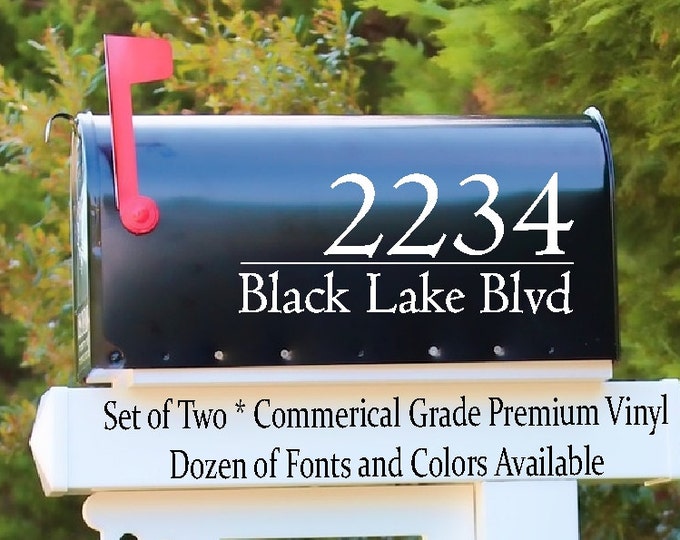 Reflective Modern House Numbers Mailbox Decals Address Sign Front Door ...